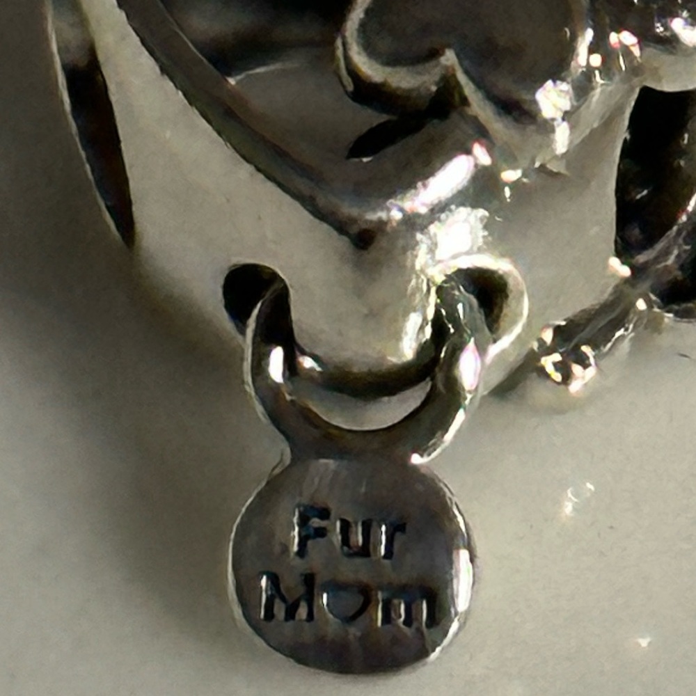 Pandora Moments Sparkling Paw Print & Heart ‘Fur Mom’… - Gem